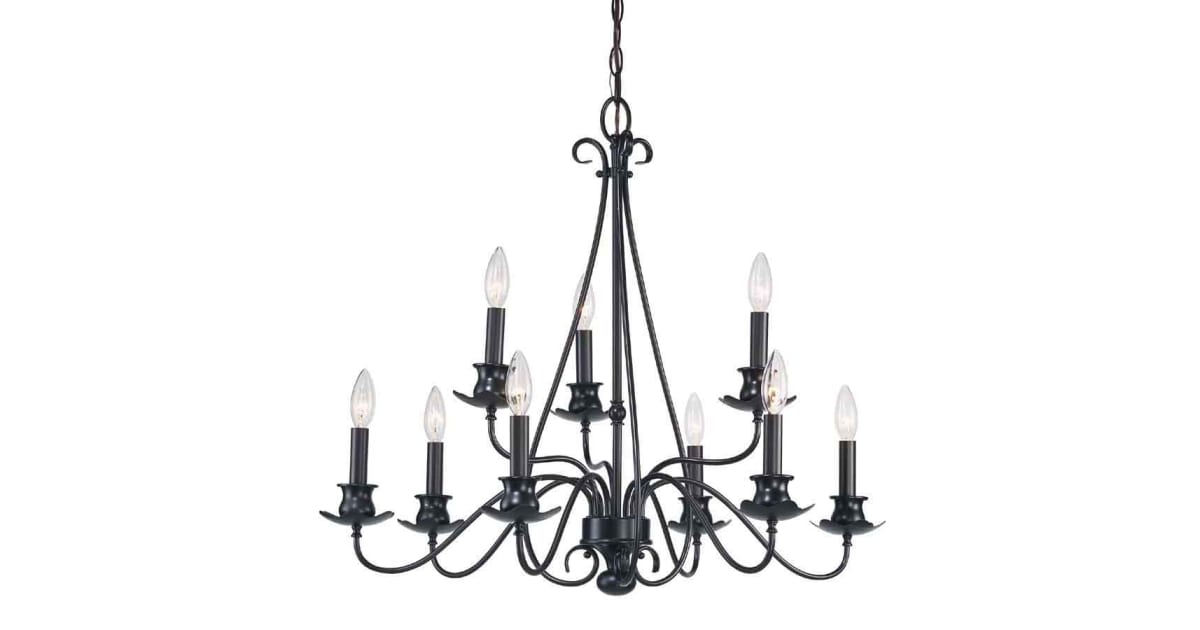 International Lighting 14014-72 Nine Light Up Lighting Oval Chandelier ...