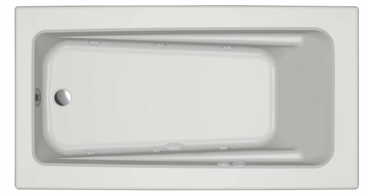 Jacuzzi P7D6032WLR1XXW Primo 60" Drop In Acrylic Whirlpool Tub with ...