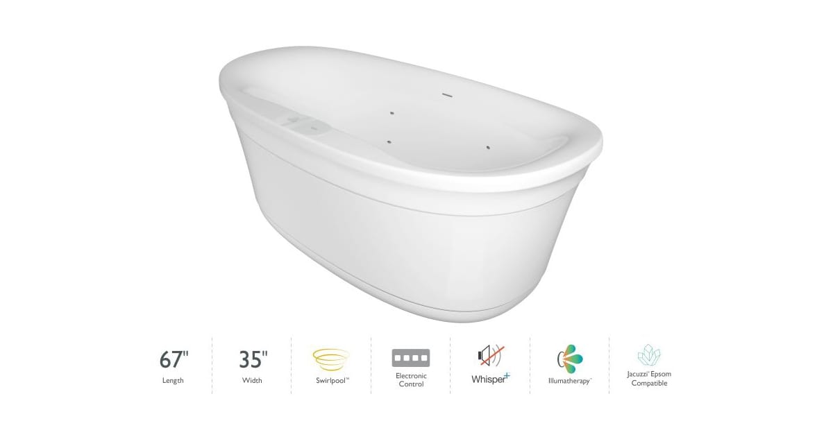 Jacuzzi RG30959 Arga Classic 67" Free Standing Acrylic Swirlpool ...