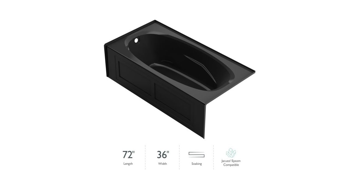Jacuzzi T705917 72" x 36" Amiga® Three Wall Alcove Soaking Bathtub with ...