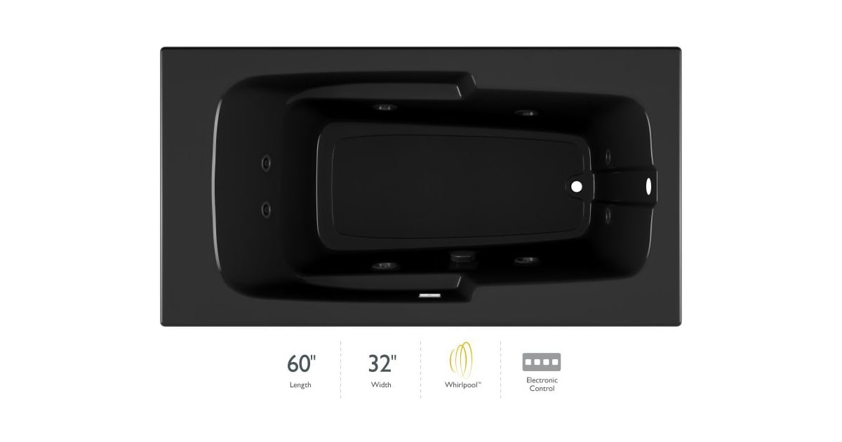 Jacuzzi NG22917 60" x 32" Cetra® Drop In Comfort Whirlpool Bathtub with ...