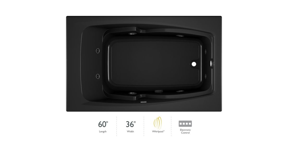 Jacuzzi NG81917 60" x 36" Cetra® Drop In Comfort Whirlpool Bathtub with ...