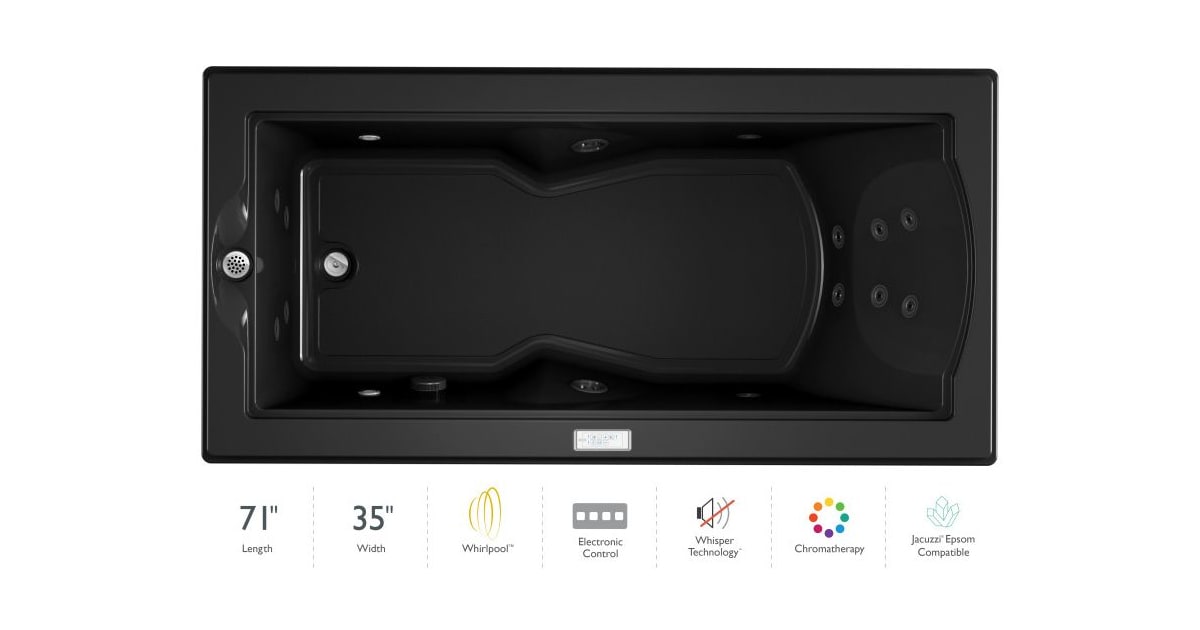 Jacuzzi KK15917 72" x 36" Fuzion Drop In Luxury Whirlpool Bathtub with ...
