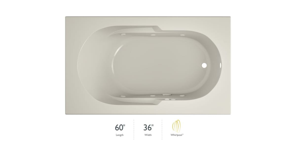 Jacuzzi LB99969 Signature 60" Drop In Whirlpool Bathtub with 6 Jets ...