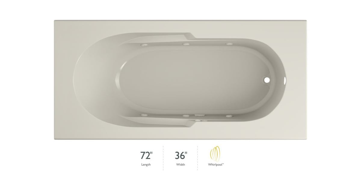 Jacuzzi LV65969 Signature 72" Whirlpool Drop-In Bathtub with Right ...