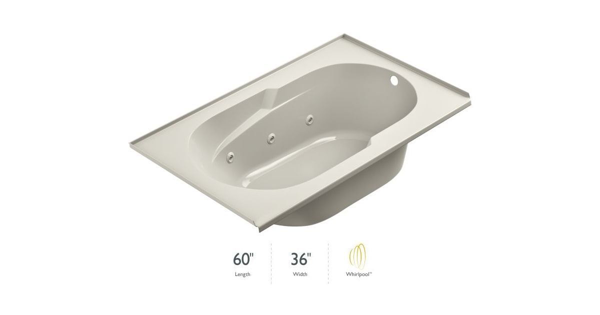Jacuzzi LK45969 Signature 60" Drop In Whirlpool Bathtub with 6 Jets ...