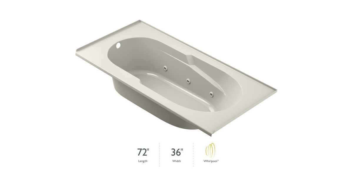 Jacuzzi LK59969 Signature 72" Drop In Whirlpool Bathtub with 6 Jets ...