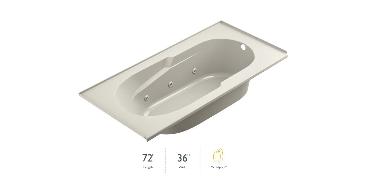 Jacuzzi LK69969 Signature 72" Drop In Whirlpool Bathtub with 6 Jets ...