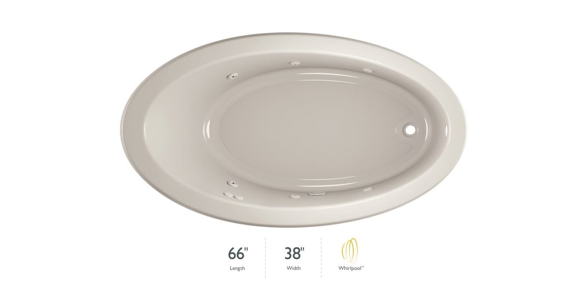 Jacuzzi LL49969 Signature 66" Drop In Whirlpool Bathtub with 6 Jets ...