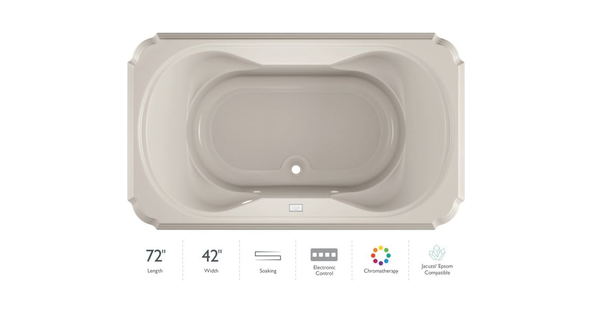 Jacuzzi MS46969 Marineo 72" Soaking Bathtub for Drop In Installation ...