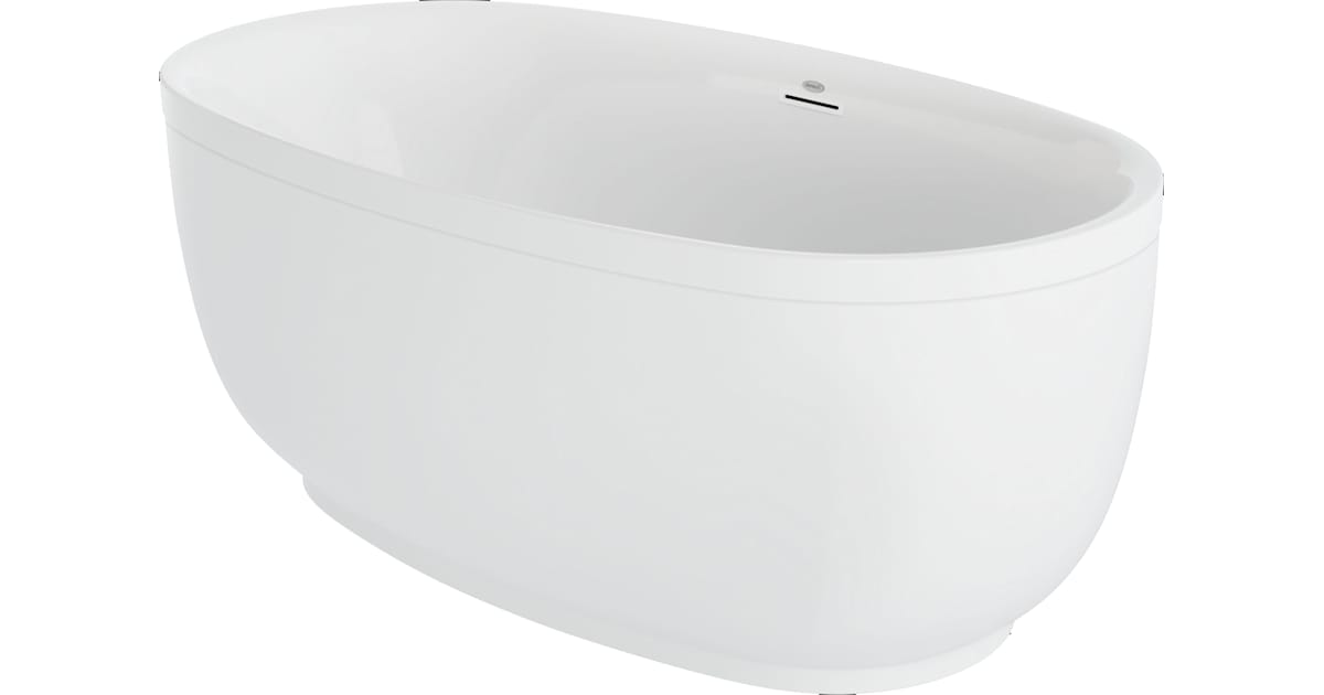 Jacuzzi PZ00W59 COSI 59" Free Standing Acrylic Soaking Tub with Center ...