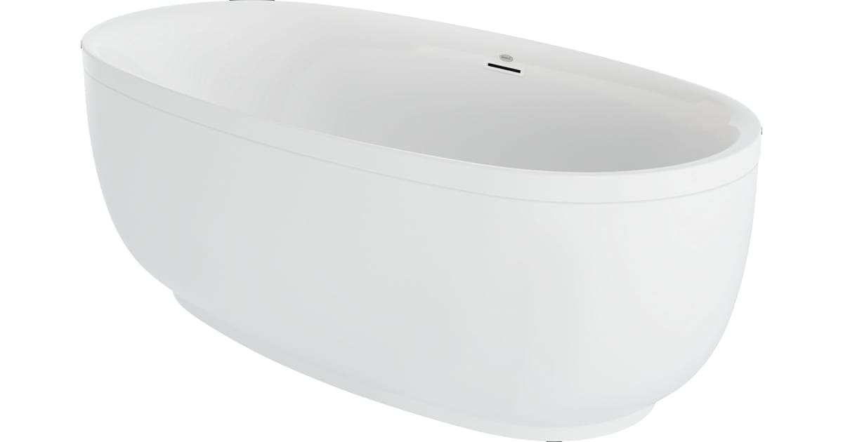 Jacuzzi PZ05W59 COSI 67" Free Standing Acrylic Soaking Tub with Center ...