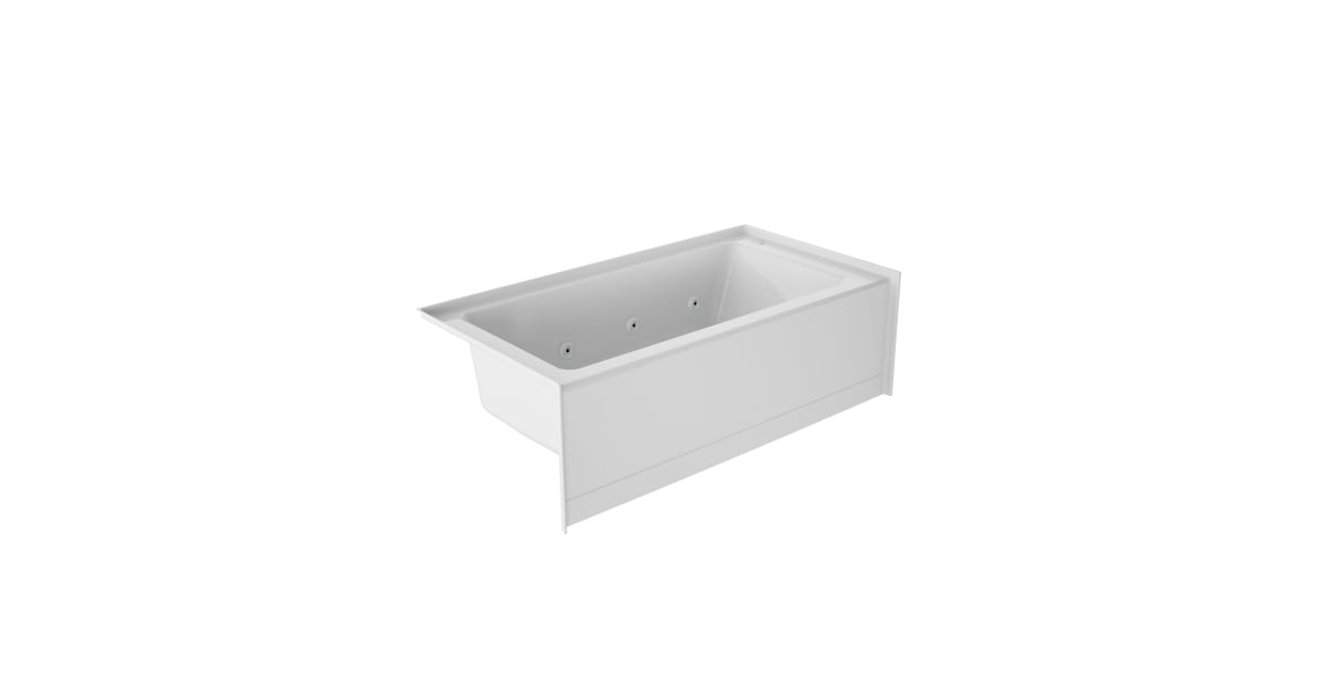 Jacuzzi R186030WLR1XXW Projecta 60" Three Wall Alcove Acrylic Whirlpool ...