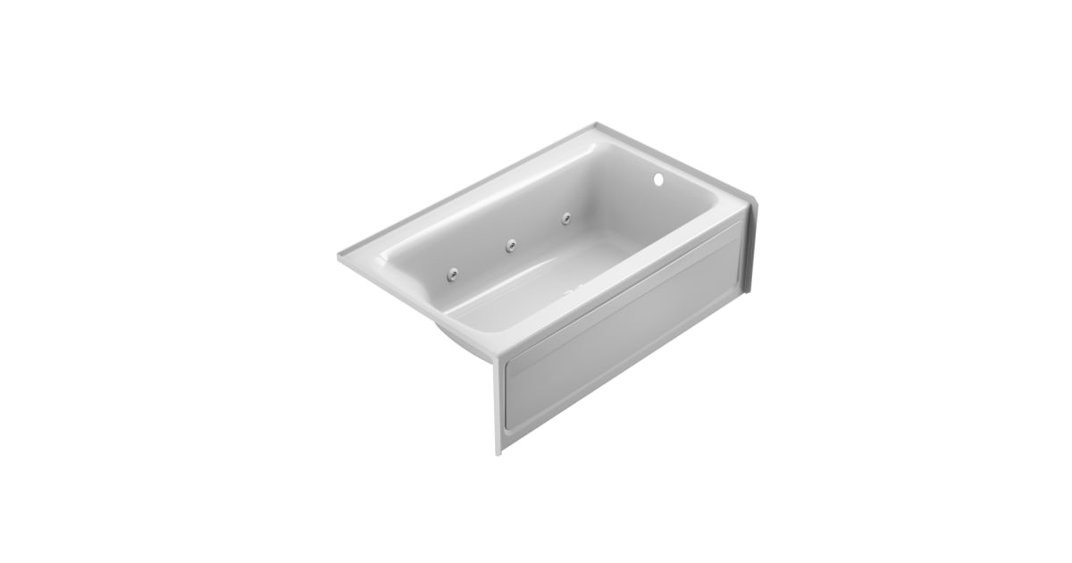 Jacuzzi R1S6036WRL1XXW Projecta 60" Three Wall Alcove Acrylic Whirlpool ...
