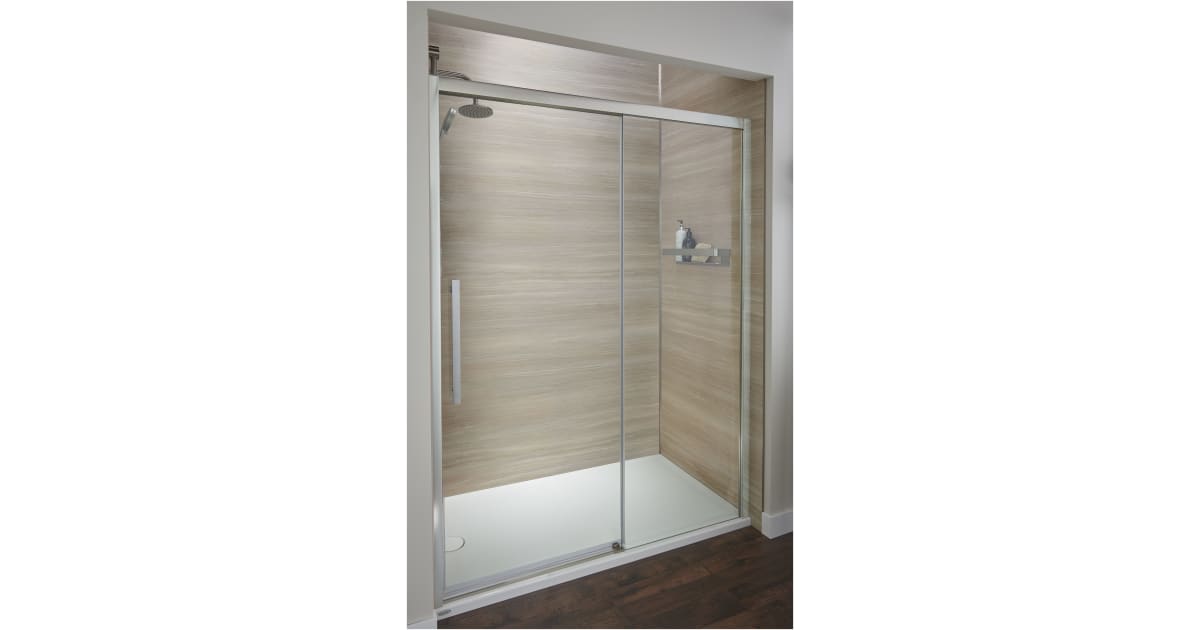 Jacuzzi SD48826 76" High x 48" Wide Sliding Semi-Frameless Shower Door ...