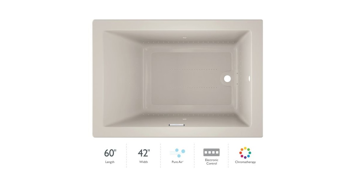 Jacuzzi MT23969 60" x 42" Solna™ Drop-In/Undermount Luxury Pure Air ...