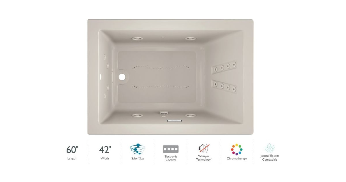 Jacuzzi MT25969 60" x 42" Solna™ Drop-In/Undermount Luxury Salon® Spa ...