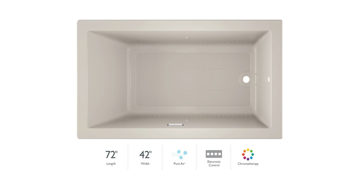 Jacuzzi MT55969 72" x 42" Solna™ Drop-In/Undermount Luxury Pure Air ...