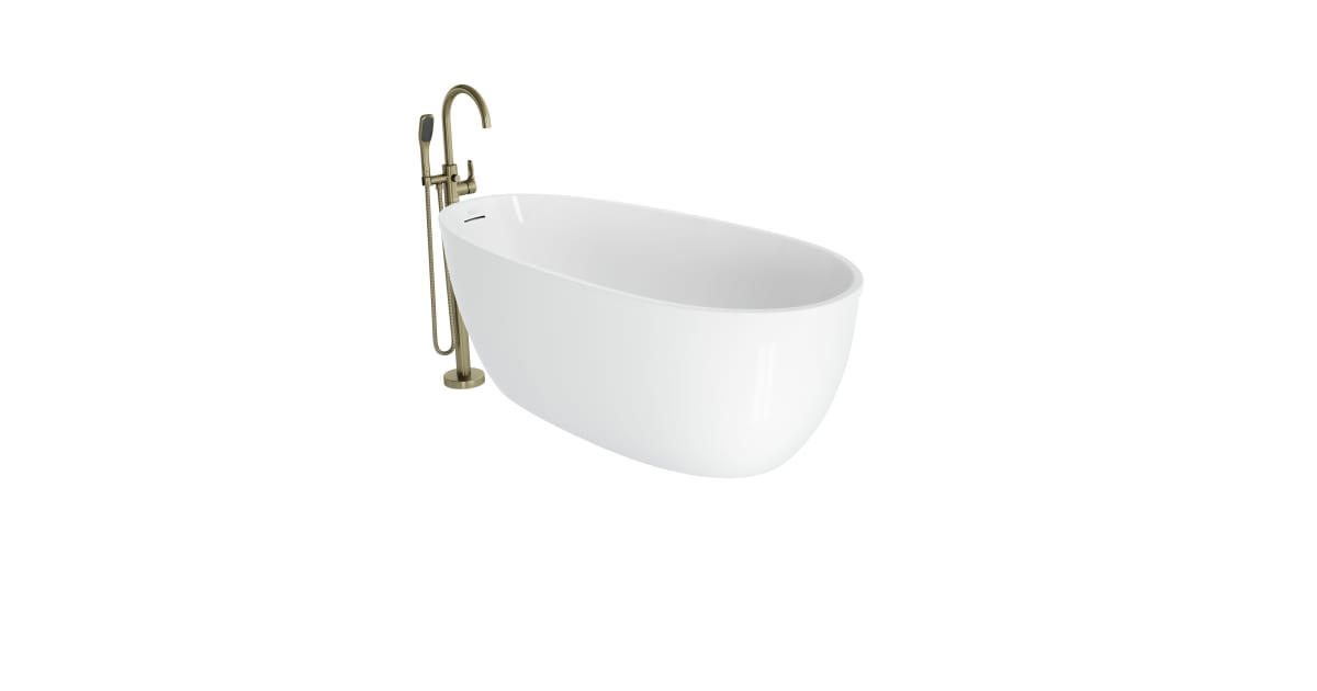 Jacuzzi TB50W59 Stretto 59" Free Standing Acrylic Soaking Tub with ...