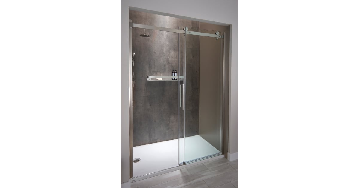 Jacuzzi SX48826 79" High x 48" Wide Sliding Semi-Frameless Shower Door ...