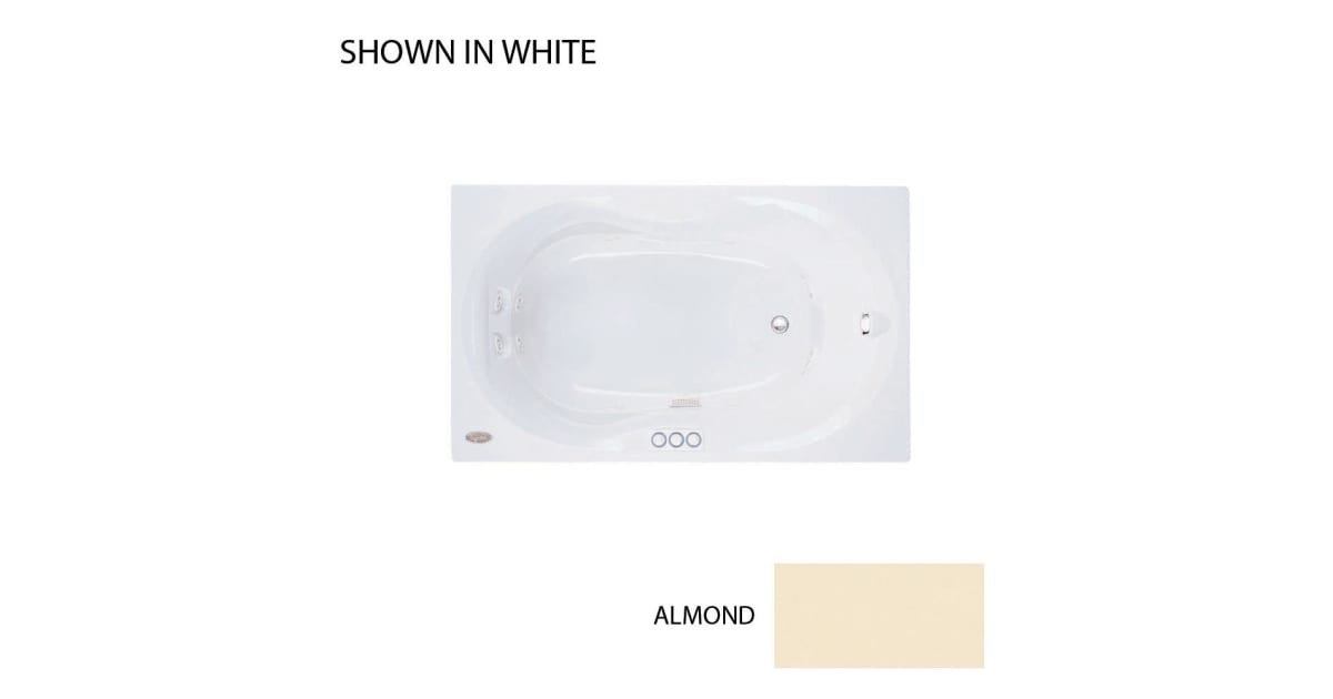 Jacuzzi ESP6036WRF1XXA 60" x 36" Espree Drop In Whirlpool Bathtub with ...