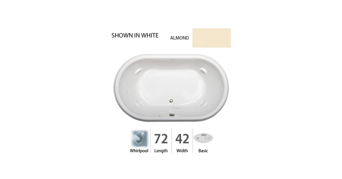 Jacuzzi LUN7242WCL2HXA 72" x 42" Luna® Drop In Comfort Whirlpool ...