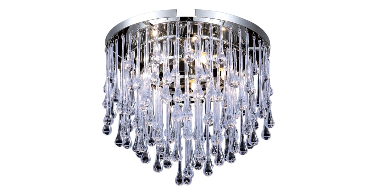 James Allan ACF63747PN Elizabeth 5 Light 16" Wide Flush Mount Waterfall ...