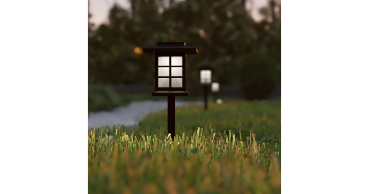 James Allan FFLA39832BK Lantern Style Set of (8) LED Solar Path Lights ...