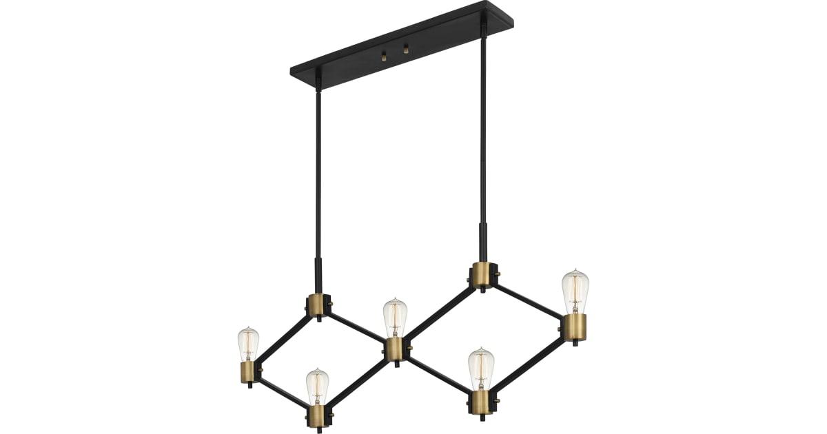 James Allan MVCH6322MBK Hoke 5 Light 42" Wide Linear Chandelier | Build.com