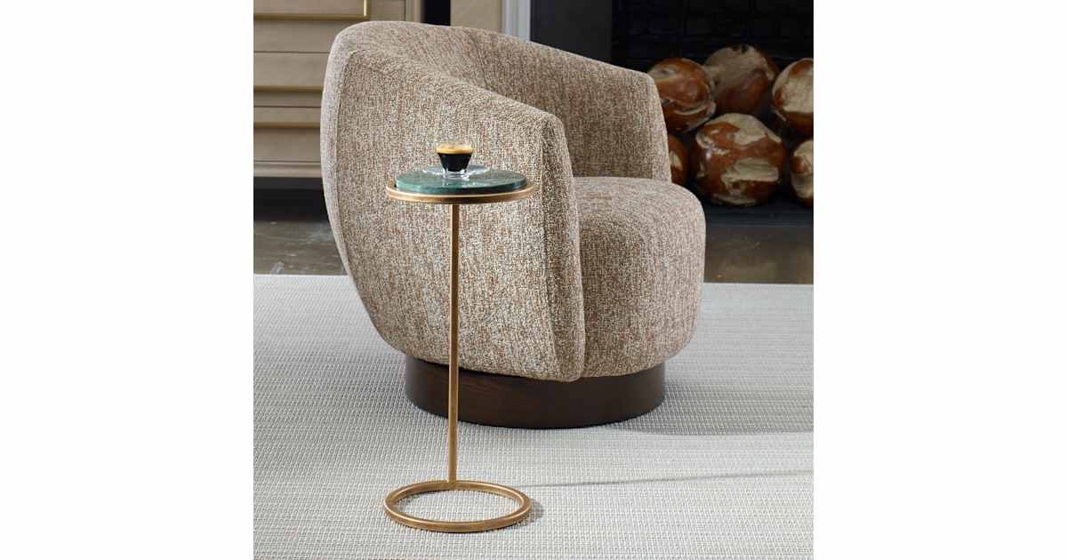 James Allan UIF59162AGGM 11" Diameter Marble Top Iron Table | Build.com