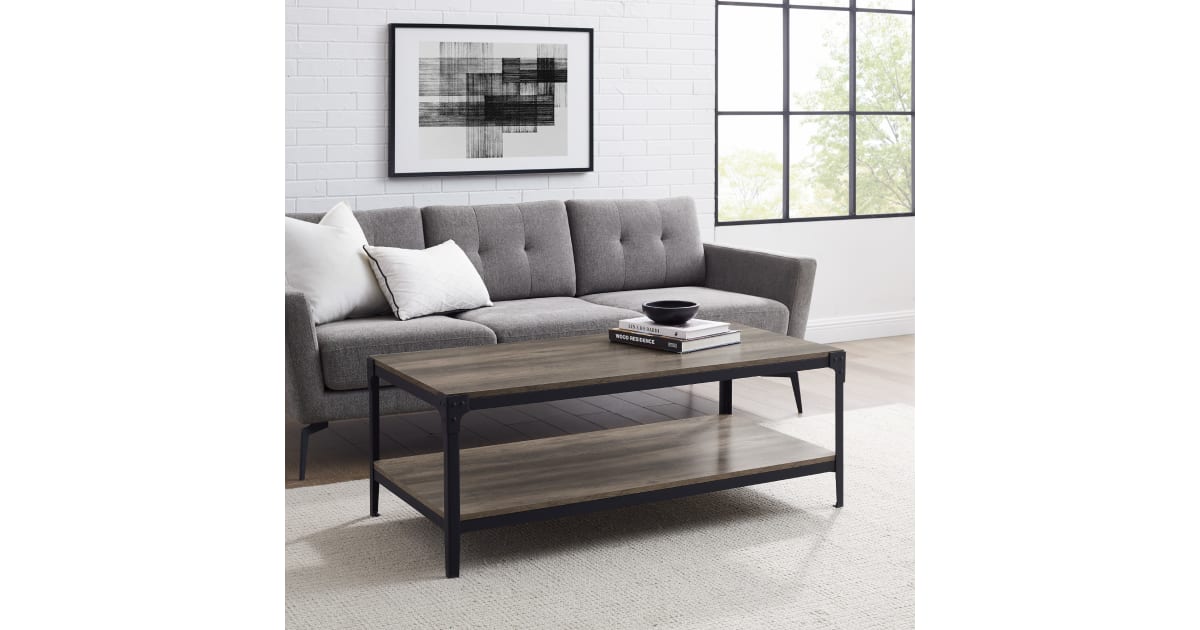 James Allan WEIF42697GYW 48" Wide Industrial Contemporary Coffee Table ...