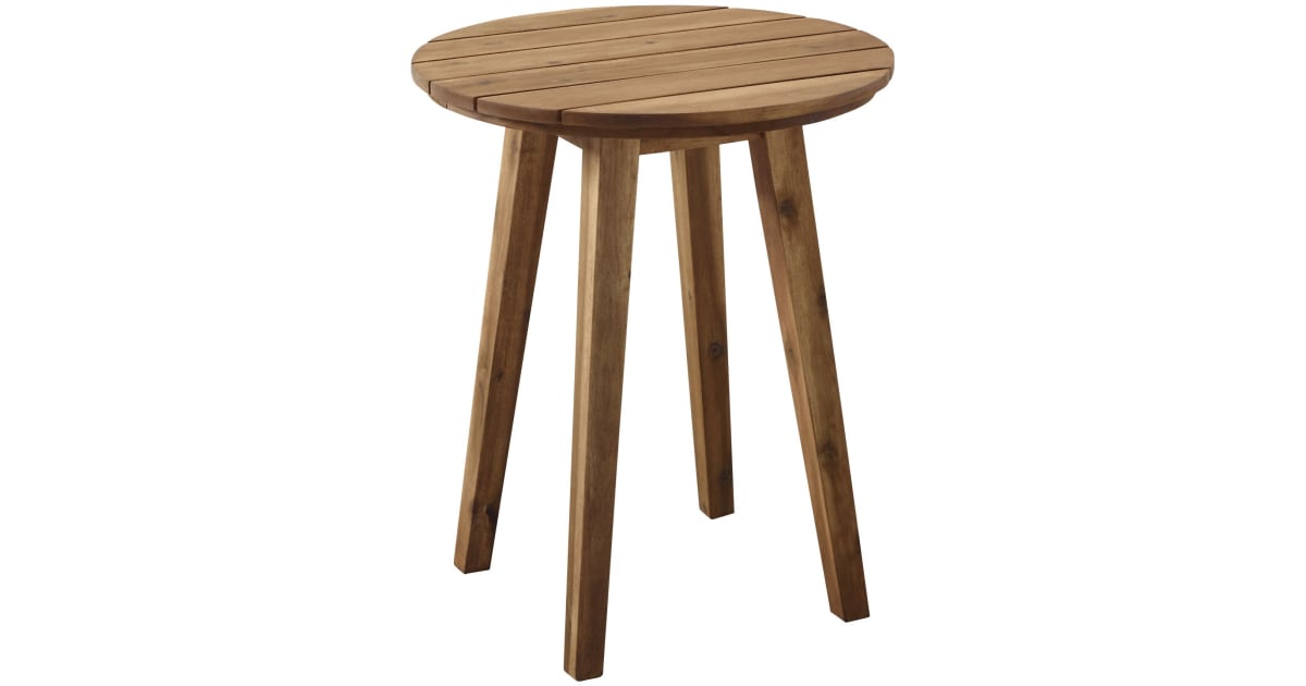 James Allan WEOF22985BWN Dewey Beach 20" Round Acacia Wood Outdoor ...