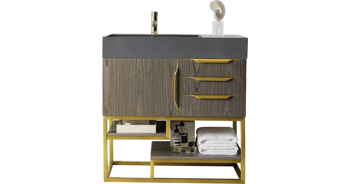 James Martin Vanities 388-V36-AGR-RG-DGG Columbia 36" Single Basin ...
