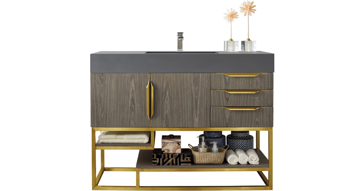 James Martin Vanities 388-V48-AGR-RG-DGG Columbia 48" Single Basin ...
