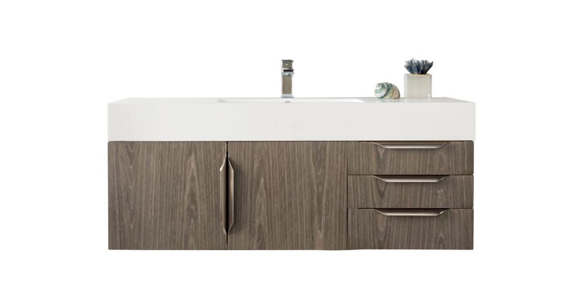 James Martin Vanities 389-V48-AGR-A-GW Mercer Island 48" Wall Mounted ...