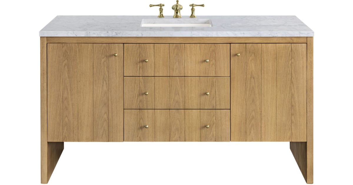 James Martin Vanities 435-V60S-LNO-3CAR Hudson 60" Single Basin Ash ...