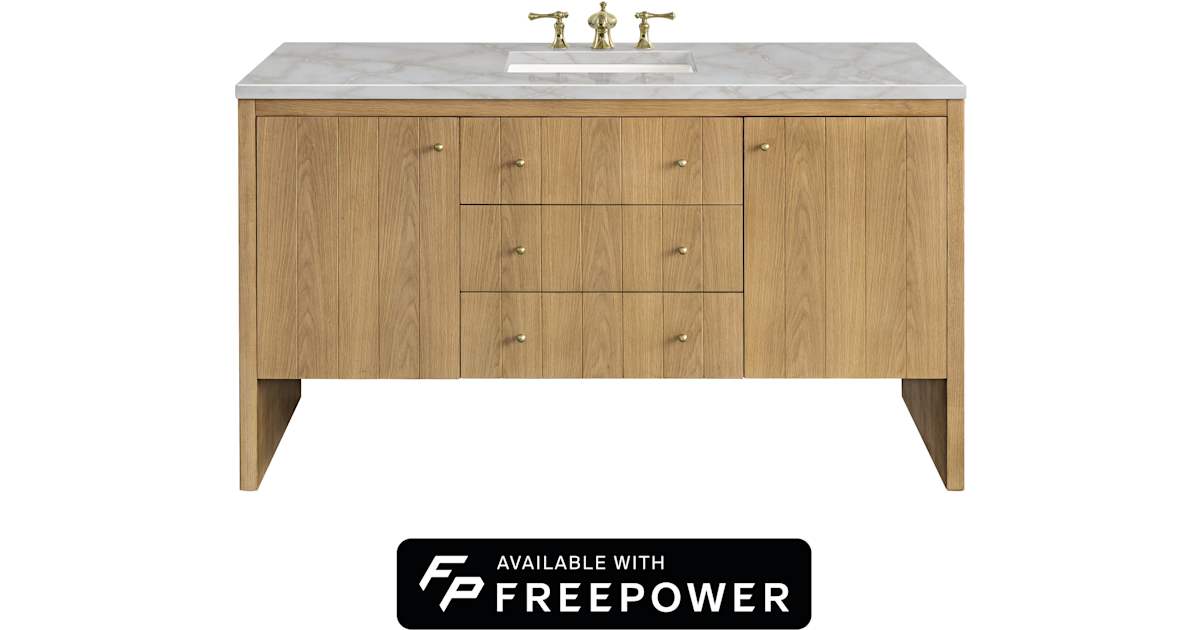 James Martin Vanities 435-V60S-LNO-FVSL Hudson 60" Free Standing Single ...