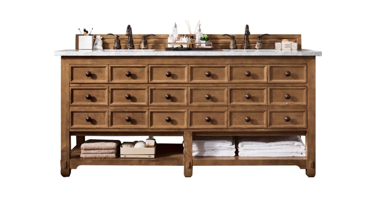 James Martin Vanities 500-V72-HON-3CAR Malibu 72" Free Standing Double ...