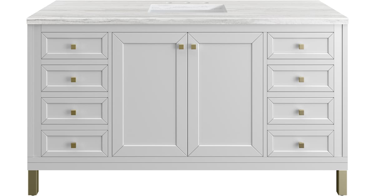 James Martin Vanities 503-V60S-GW-3AF Chicago 60" Free Standing Single ...
