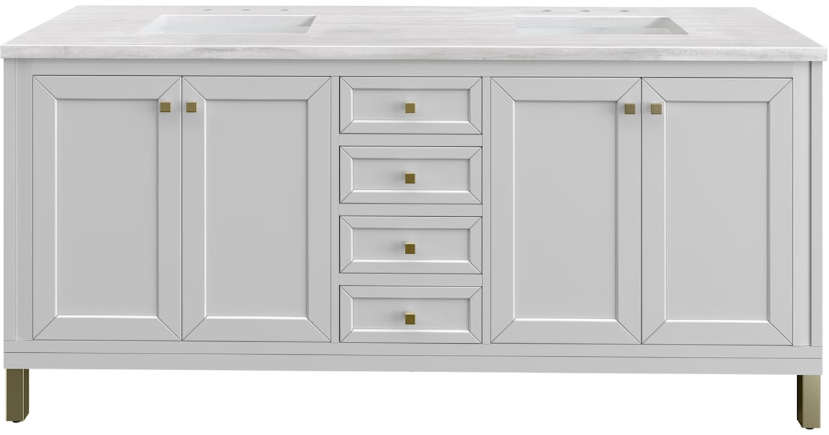 James Martin Vanities 503-V72-GW-3AF Chicago 72" Free Standing Double ...