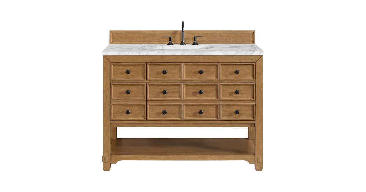 James Martin Vanities 505-V48-AMB-3CAR Malibu 48" Free Standing Single ...