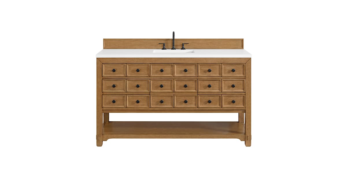 James Martin Vanities 505-V60S-AMB-3WZ Malibu 60" Free Standing Single ...
