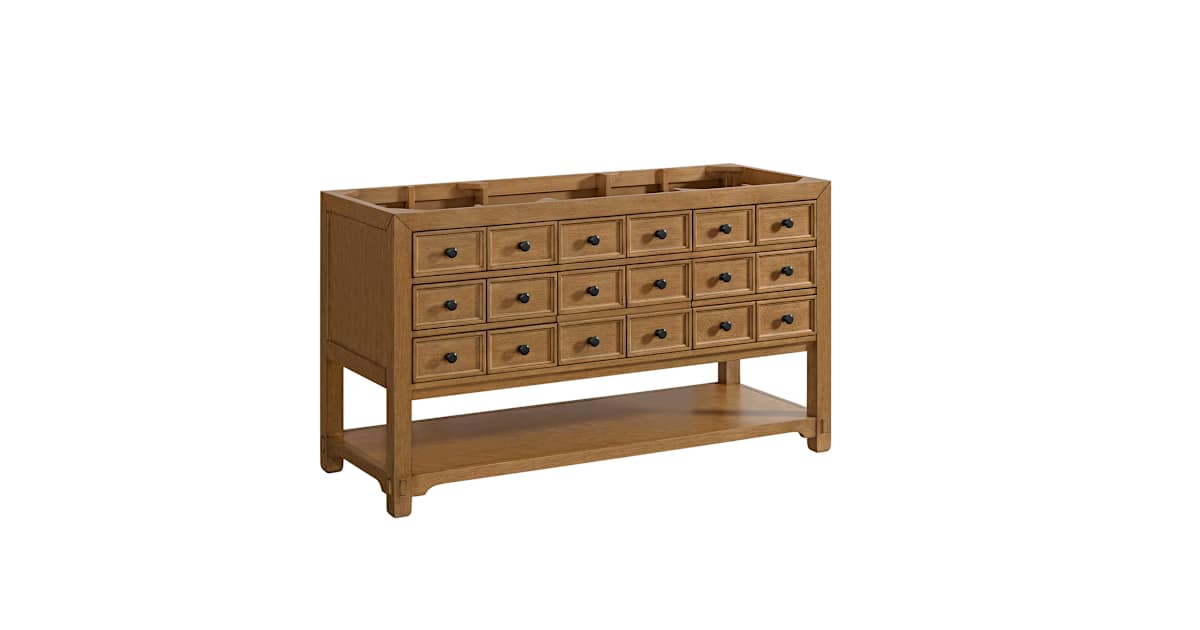 James Martin Vanities 505-V60S-AMB Malibu 60" Single Free Standing ...