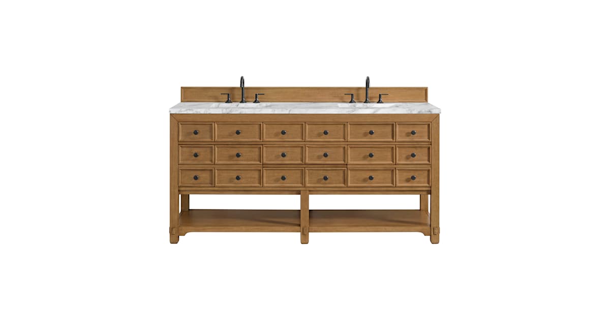 James Martin Vanities 505-V72-AMB-3CAR Malibu 72" Free Standing Double ...