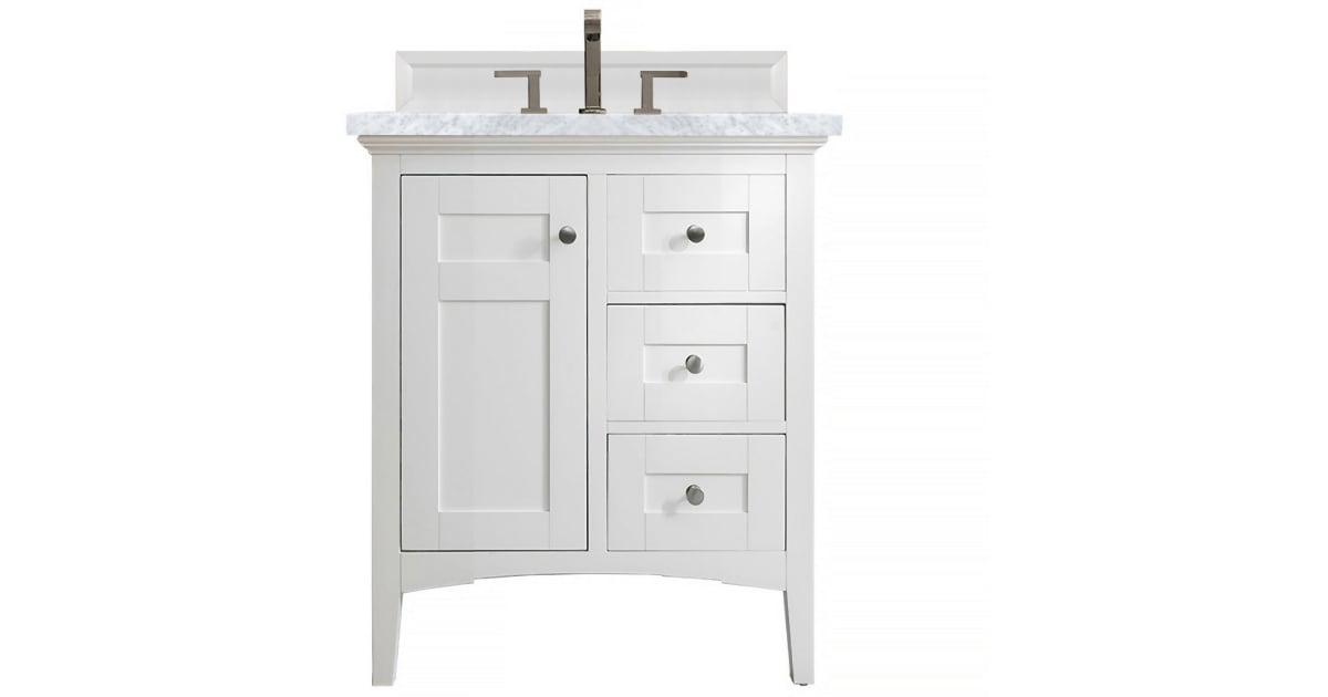 James Martin Vanities 527-V30-BW-3CAR Palisades 30" Free Standing ...