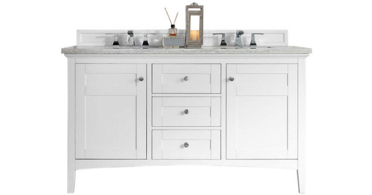 James Martin Vanities 527-V60D-BW-3CAR Palisades 60" Free Standing ...