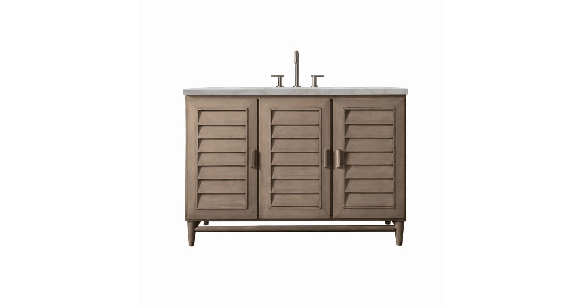 James Martin Vanities 620-V48-WW-3VSL Portland 48" Single Basin Wood ...