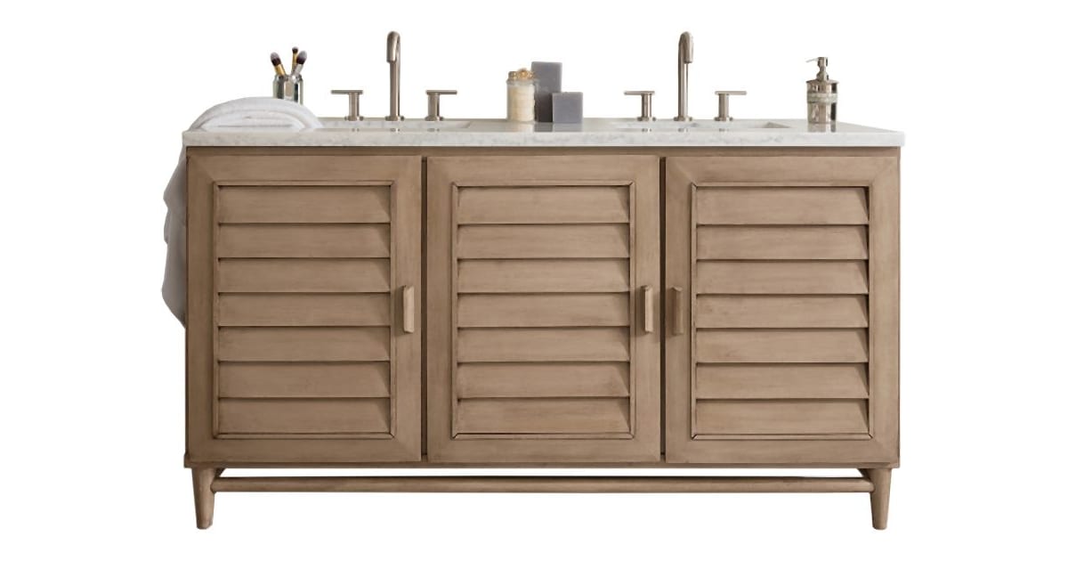James Martin Vanities 620-V60D-WW-3CAR Portland 60" Free Standing ...