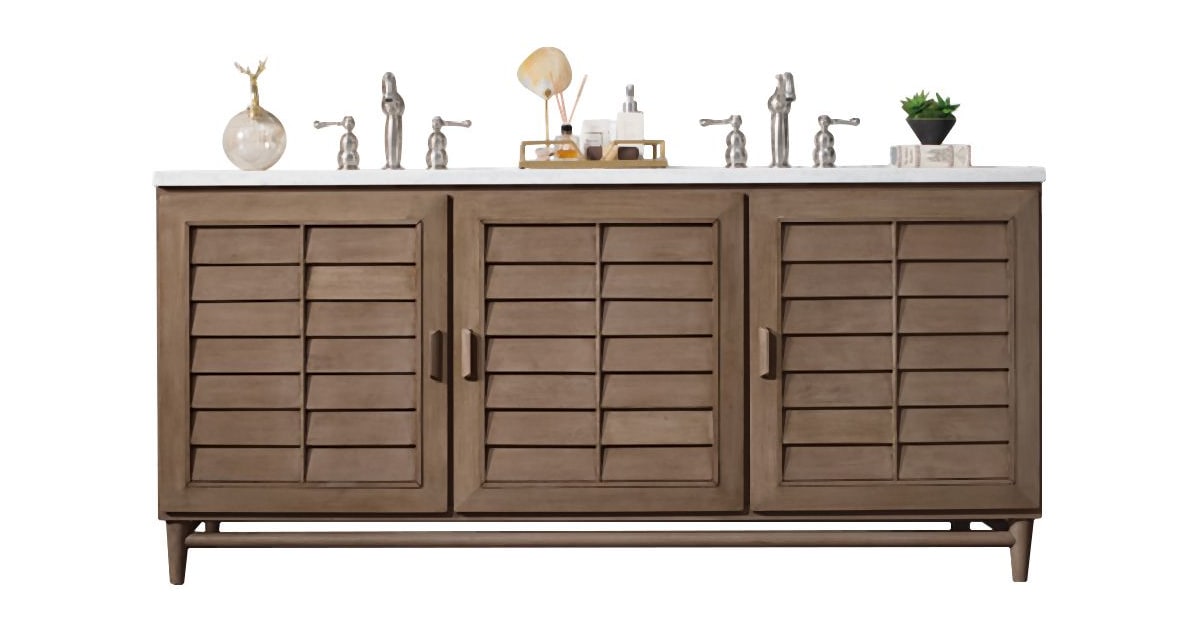 James Martin Vanities 620-V72-WW-3AF Portland 72" Free Standing Double ...