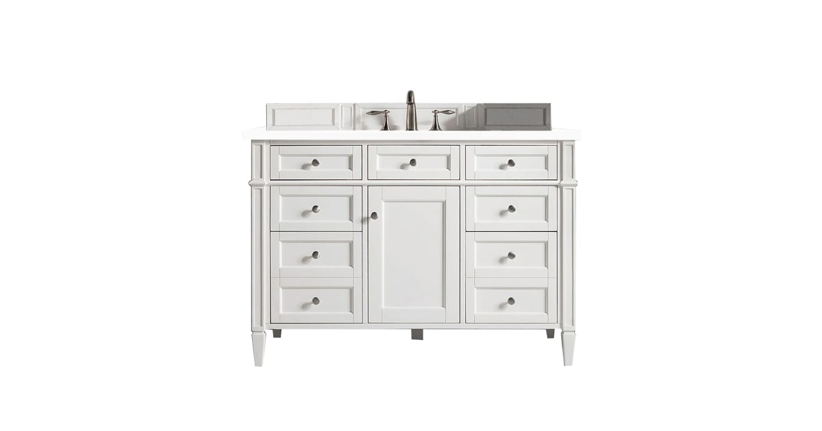 James Martin Vanities 655-V48-BW-3WZ Brittany 48" Single Basin Poplar ...